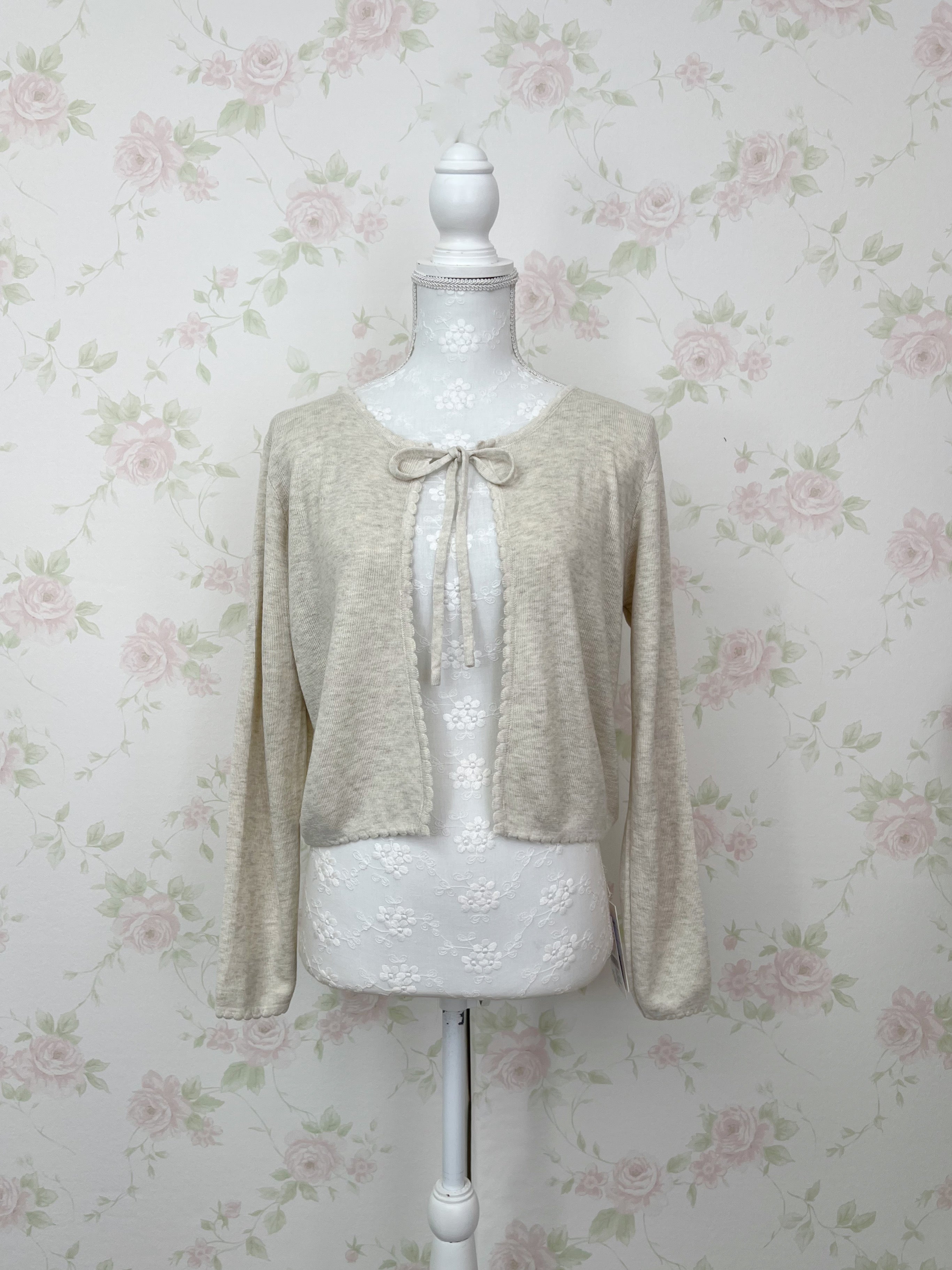 TITTY&CO. Frilled Hem Cardigan (Oat Meal) – MultiPal Store